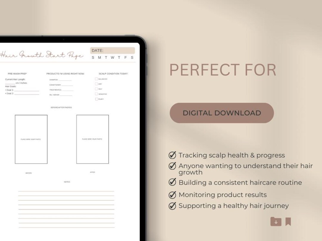 Hair Growth Tracker | Scalp Care Routine Planner | Haircare Journal ...