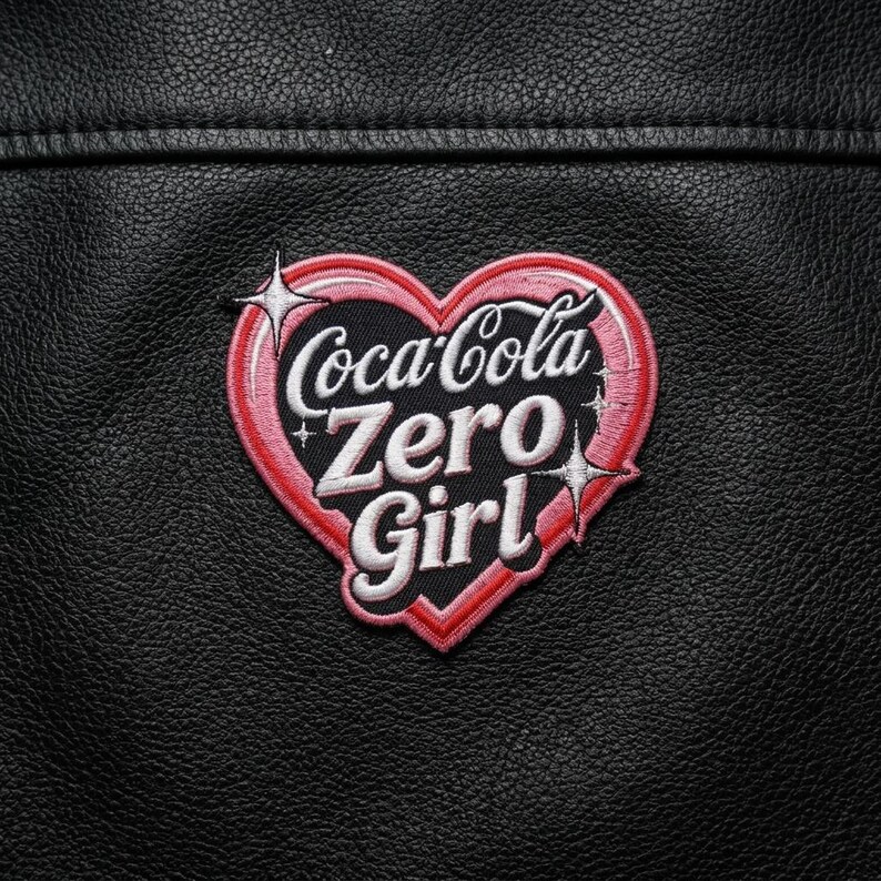 Coke Zero Girl Patch, Cute Heart Soda Embroidered Patch, Funny Y2K ...