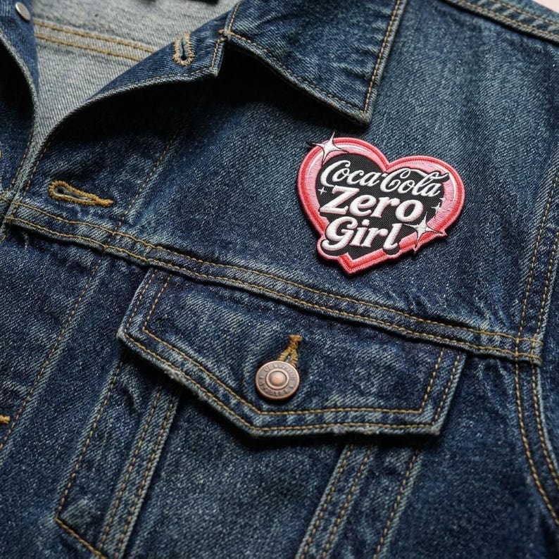 Coke Zero Girl Patch, Cute Heart Soda Embroidered Patch, Funny Y2K ...