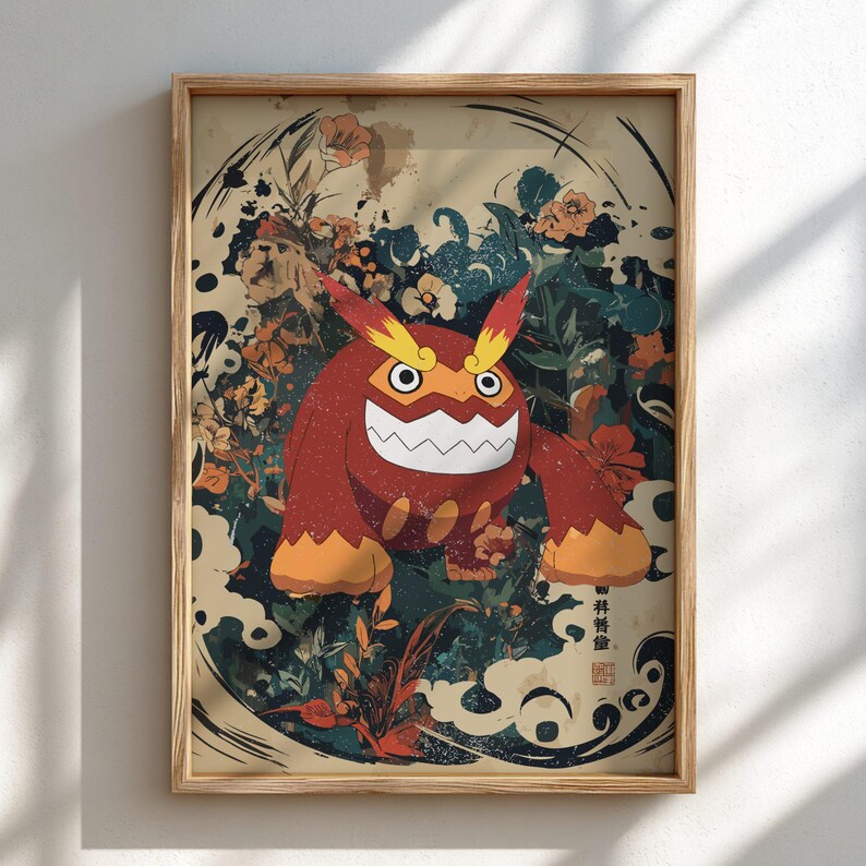Darmanitan Pokémon Art Print | Fire Type Wall Art | Energetic Flame ...