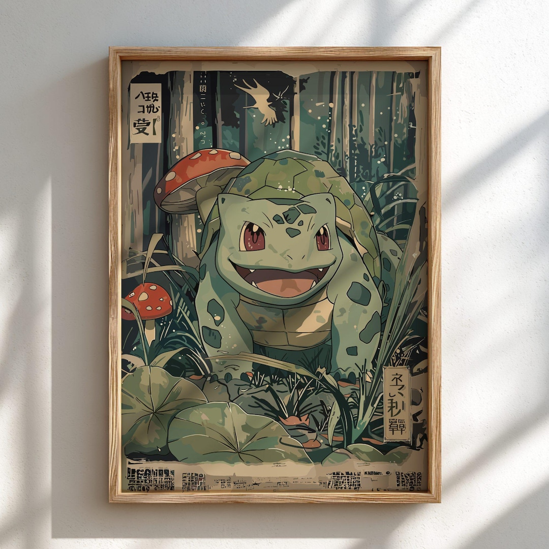 Bulbasaur Pokémon Art Print | Grass Type Wall Art | Cute Seed Pokémon ...