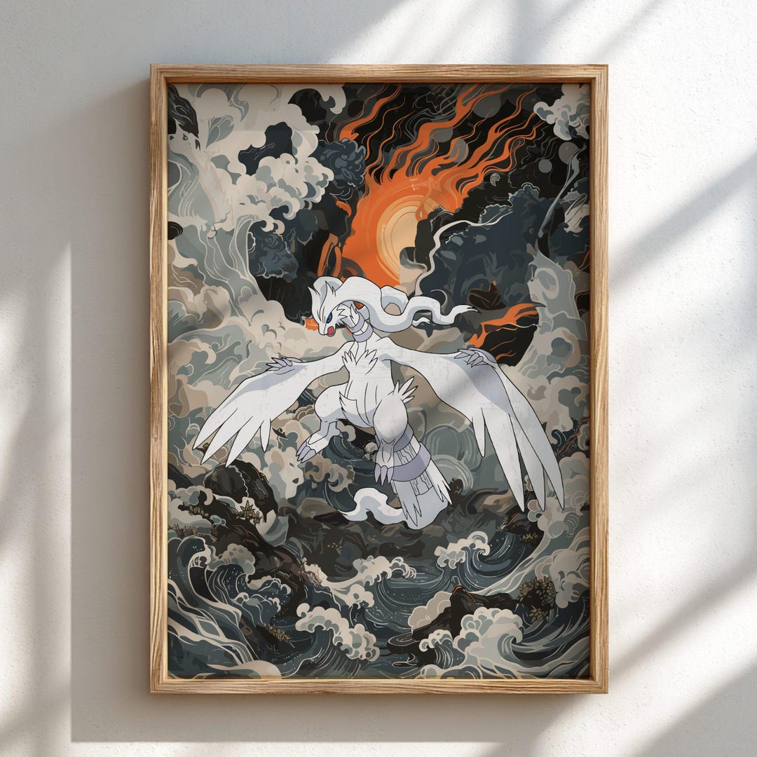 Reshiram Pokémon Art Print | Dragon/fire Type Wall Art | Legendary ...