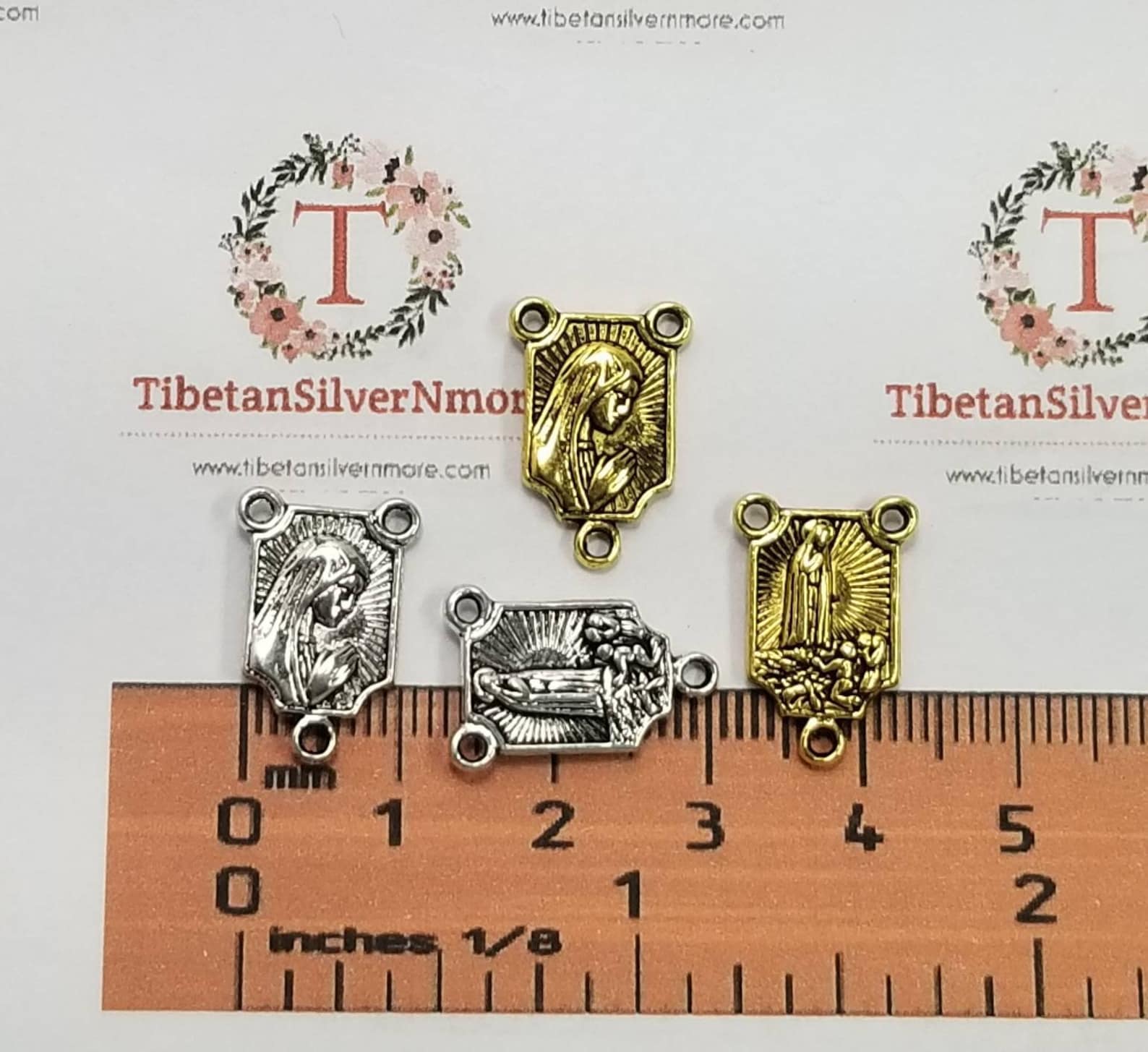 16 Pcs per Pack 16x10mm Rosary Center Piece Antique Silver or - Etsy