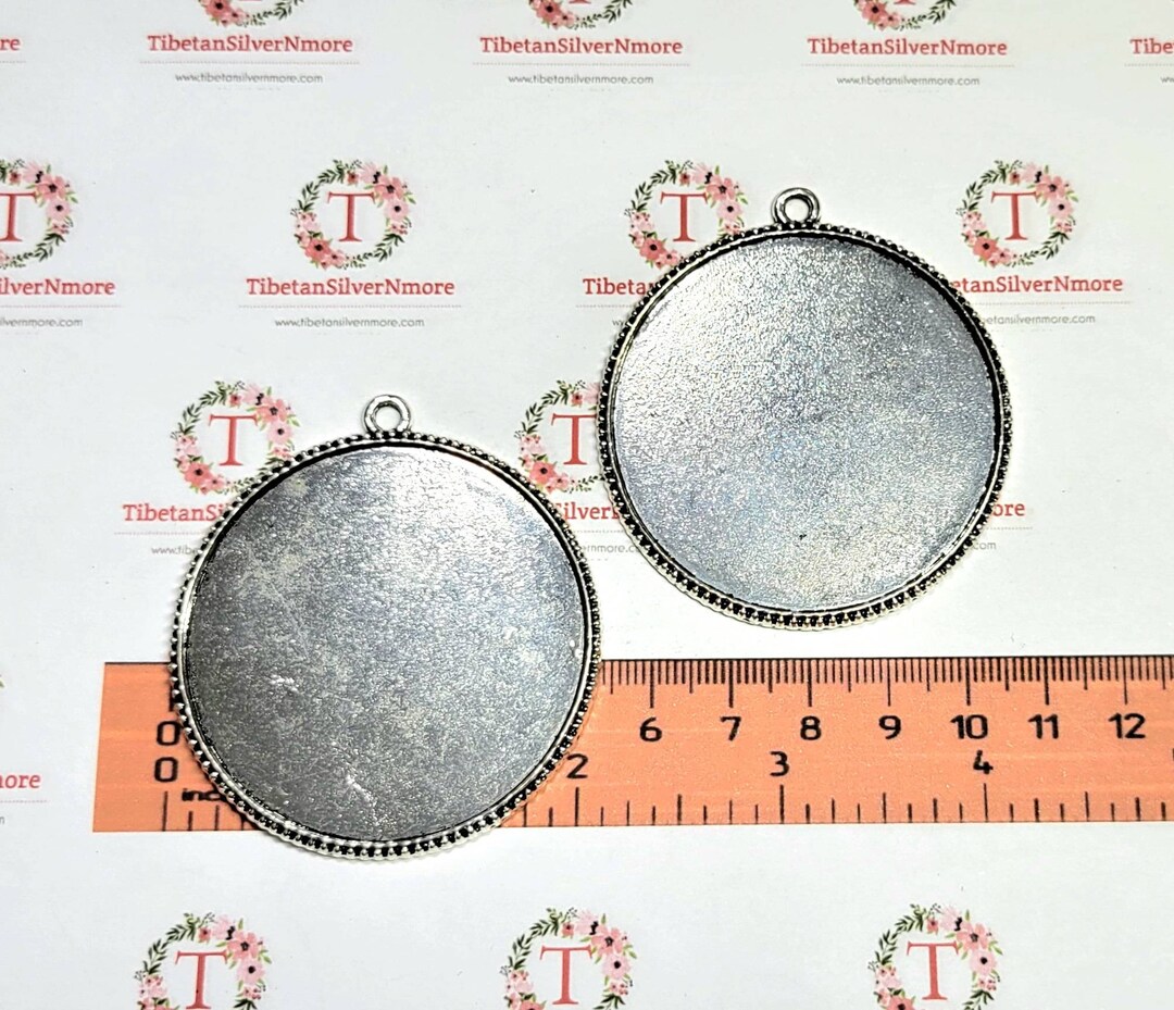 2 Pieces a Pack of 54mm Round Filler Coin Pendant and 49mm Filler ...