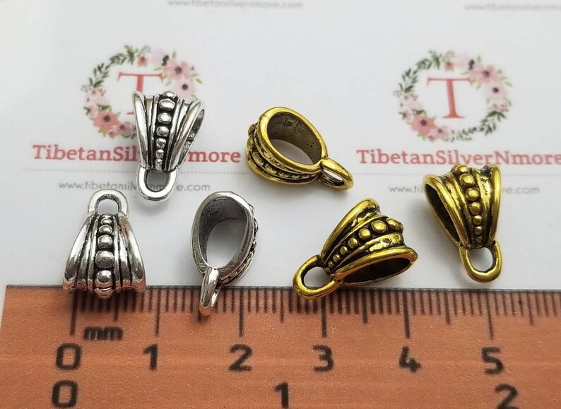 18 Pcs per Pack 10x9mm Bali Style Bail Antique Silver or Gold Finish ...