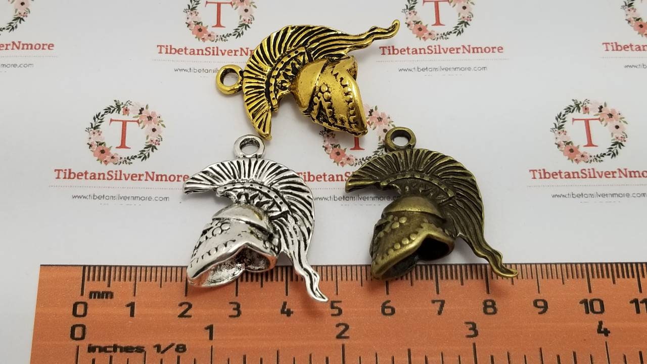 1 pc per pack of 41x18x13mm Roman Spartan Helmet with Mohawk | Etsy