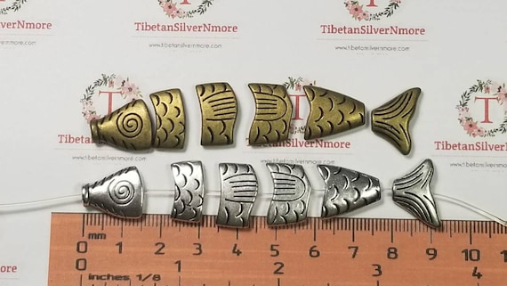 1 Set per Pack of 65x12mm Salmon Fish Link Beads Antique | Etsy