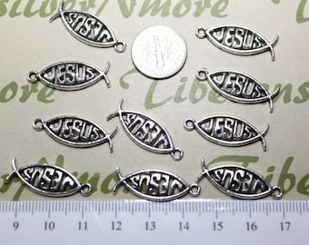 10 Deburred 1 3/8 JESUS FISH choose Your Metal - Etsy
