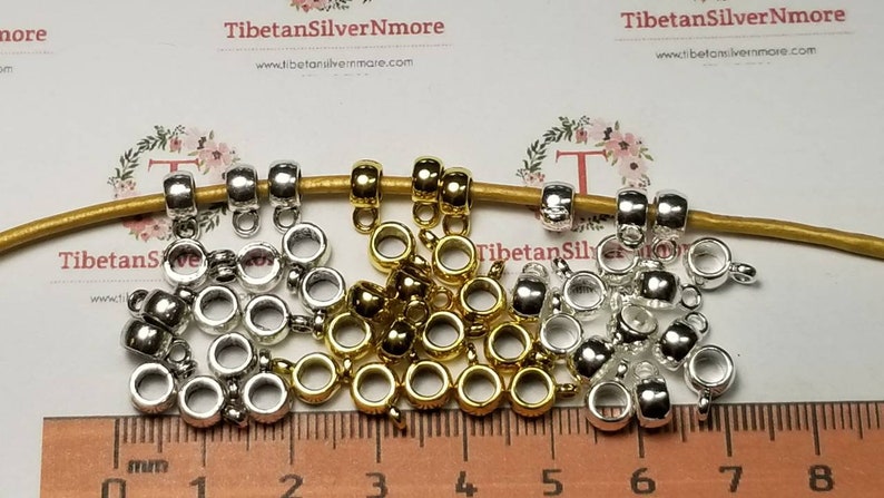 40 Pcs per Pack of 5mm With 3mm Loop 4mm Opening Plain Tube Bail in ...