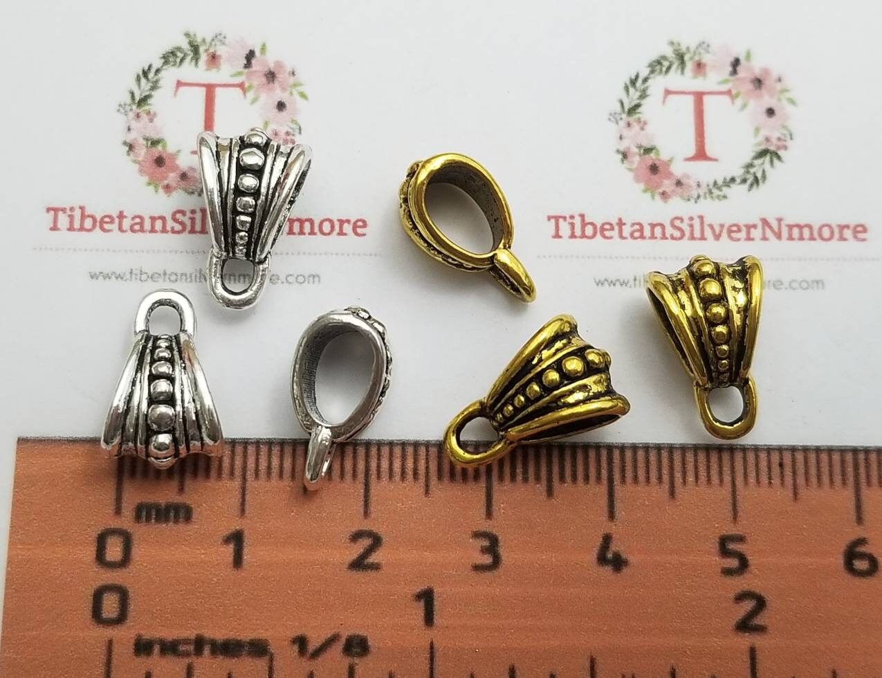 18 Pcs per Pack 10x9mm Bali Style Bail Antique Silver or Gold Finish ...