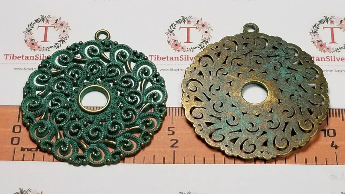 2 Pcs per Pack 48mm Filigree Flower With 10mm Center Filler - Etsy