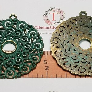 2 Pcs per Pack 48mm Filigree Flower With 10mm Center Filler Pendant ...