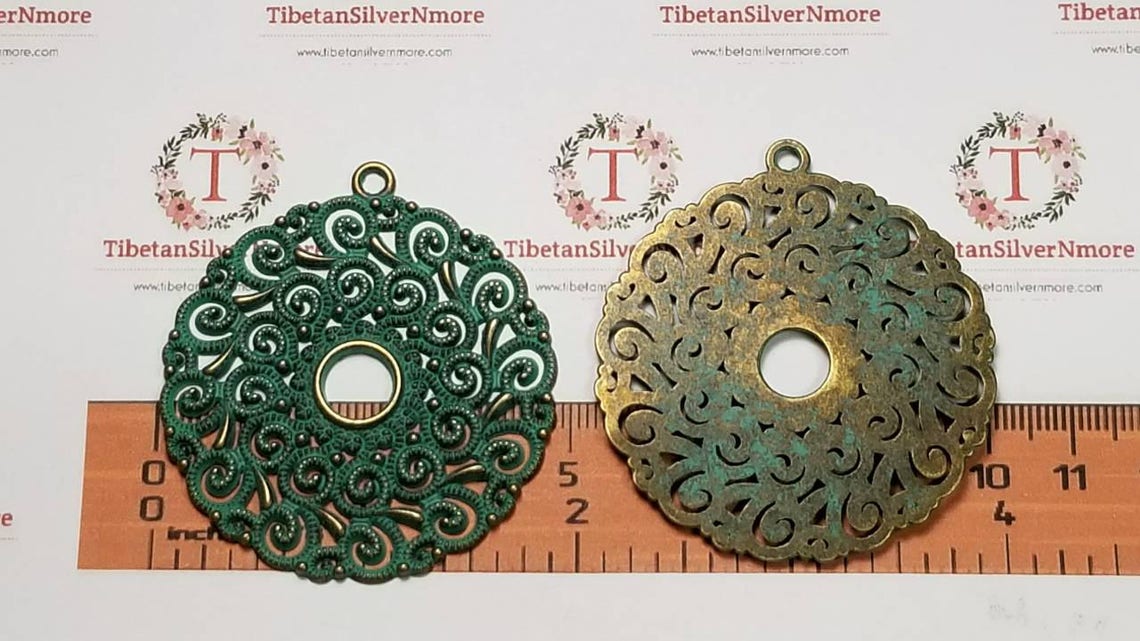 2 Pcs per Pack 48mm Filigree Flower With 10mm Center Filler - Etsy