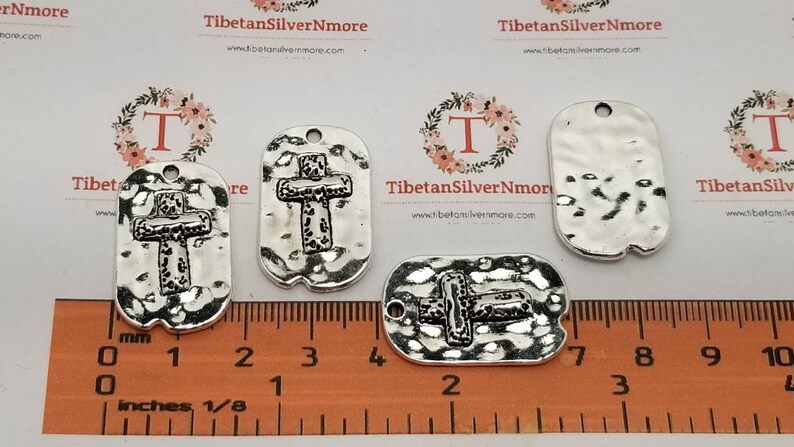 5 Pcs per Pack 29x18mm Cross Dog Tag in Silver Tone Lead Free - Etsy