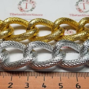 2 Ft. or 24 Inches of 28x20mm 5mm Thickness Textured Finish Silver or ...