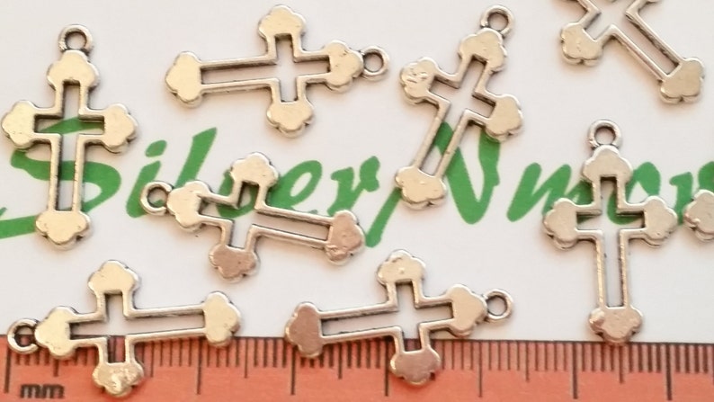 16 Pcs per Pack 25x15mm Cutout Cross Charm Lead Free Pewter - Etsy