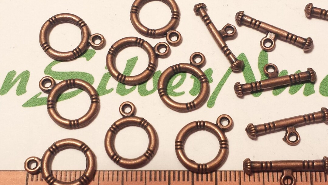 24 Pairs per Pack 12mm 8mm Inner Loop Small Medium Plain Toggle Antique ...