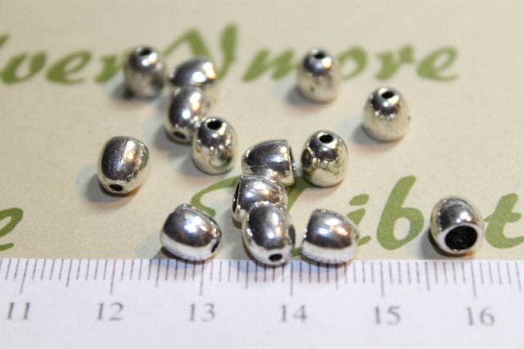 24 Pieces a Pack of 5mm Small Dome Cone or Bead Caps in Antique Silver ...
