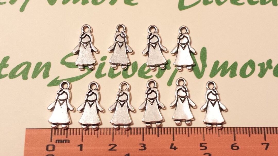 24 Pcs per Pack 17x9mm Small Angel Charms Antique Silver Lead Free ...