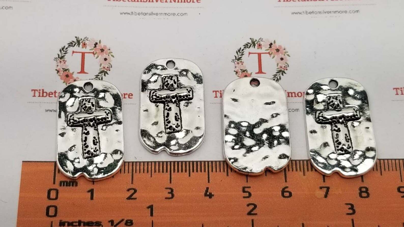 5 Pcs per Pack 29x18mm Cross Dog Tag in Silver Tone Lead Free Pewter - Etsy