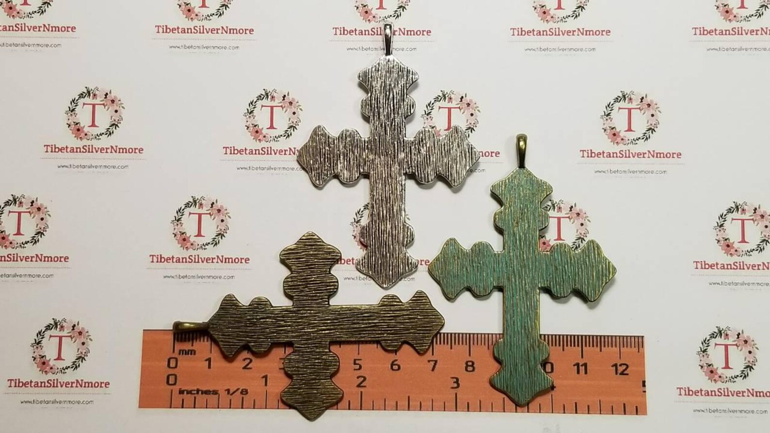 3 Pcs per Pack 73x50mm Large Fancy Solid Cross Pendant Color | Etsy