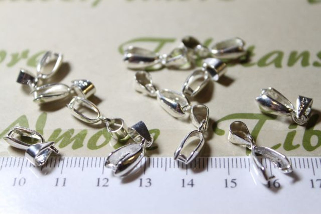 16 Pcs per Pack 8mm Pinch Bail & 6mm Loop Bail Copper Base Metal in ...