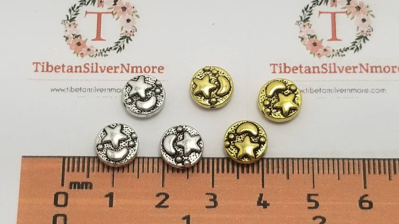 16 Pcs per Pack of 10mm Reversible Crescent Moon and Star Coin | Etsy