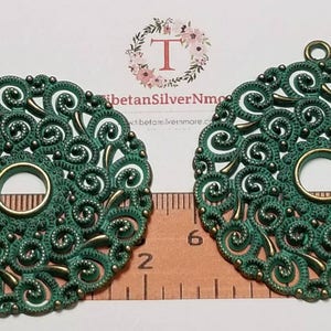 2 Pcs per Pack 48mm Filigree Flower With 10mm Center Filler Pendant ...