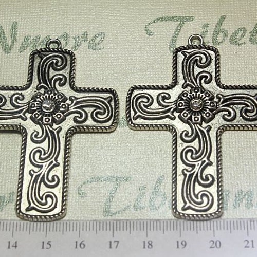 3 Pcs per Pack 73x53mm Large Cross Pendant Antique Silver or - Etsy