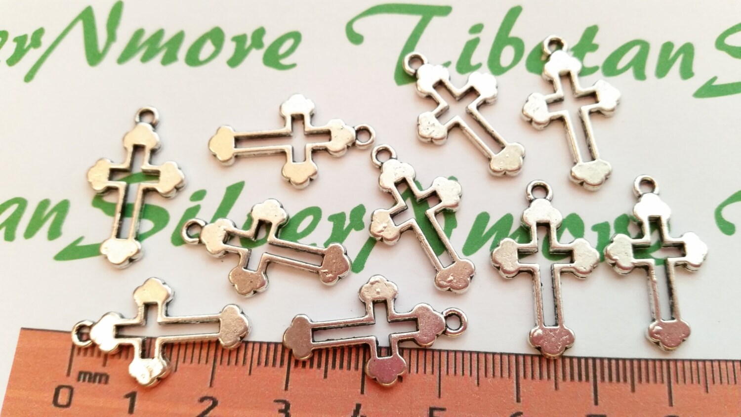 16 Pcs per Pack 25x15mm Cutout Cross Charm Lead Free Pewter - Etsy