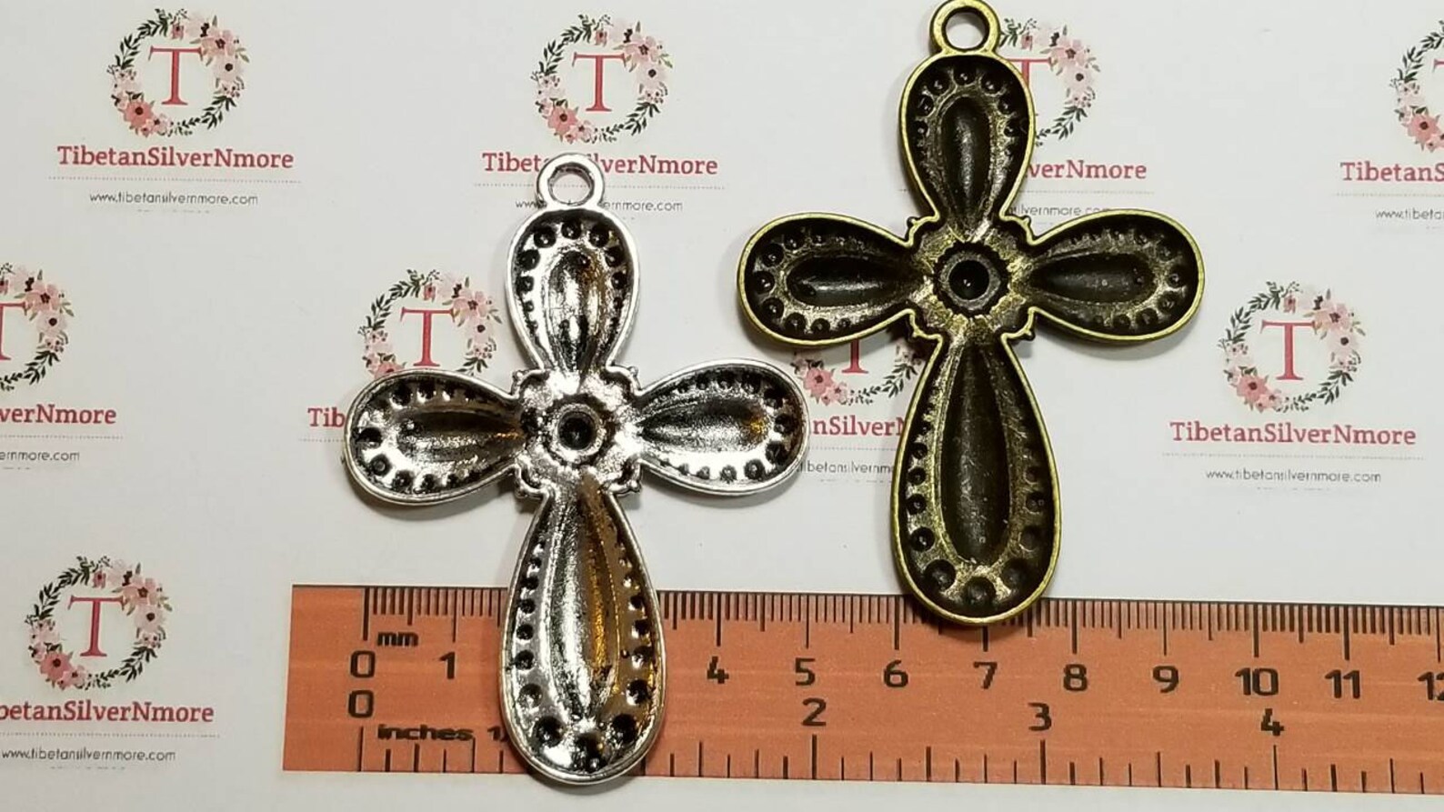 3 Pcs per Pack 73x53mm Large Cross Pendant Antique Silver or | Etsy