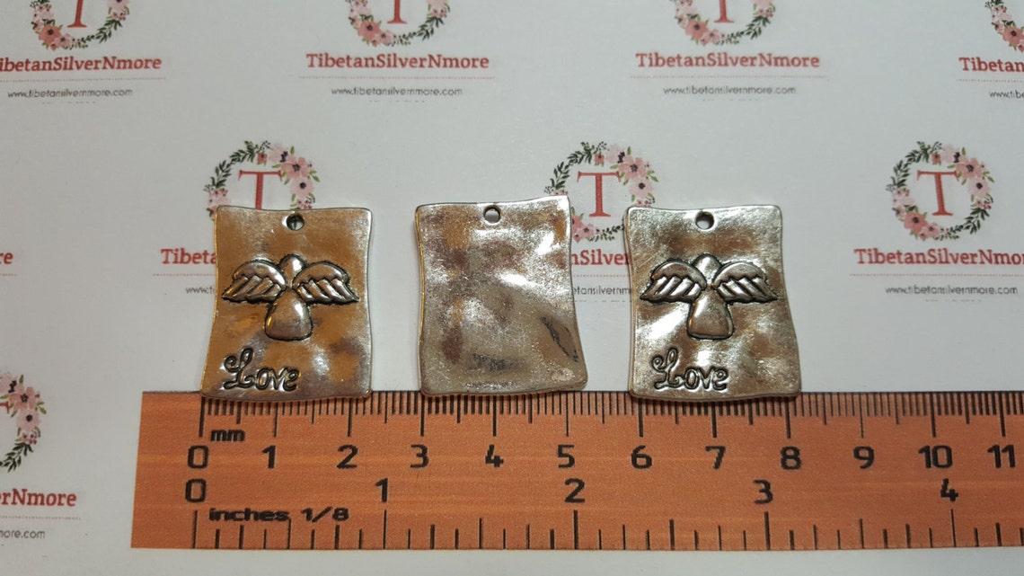 3 Pcs per Pack 27x22mm Guardian Angel for Love Solids Tag in Antique ...