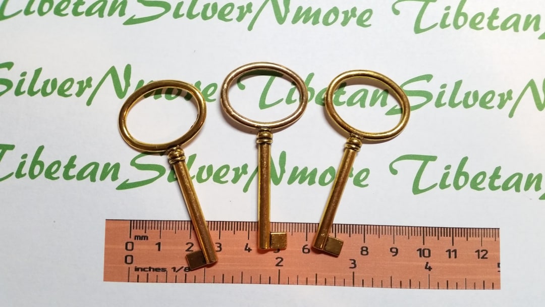 3 Pcs per Pack 64x31mm Antique Gold Finish the Golden Key Prayer Lead ...