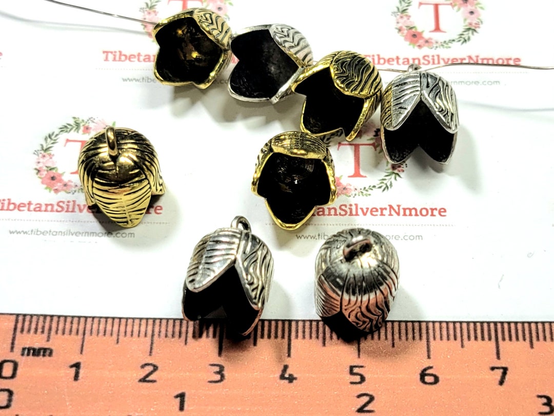 10 Pcs per Pack 16x12mm 10mm Opening 12mm Depth Animal Print End Cord Antique Silver or Gold ...