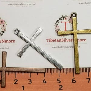 8 Pieces a Pack of 42x24mm 2mm Thickness 3mm Width Plain Narrow Cross ...