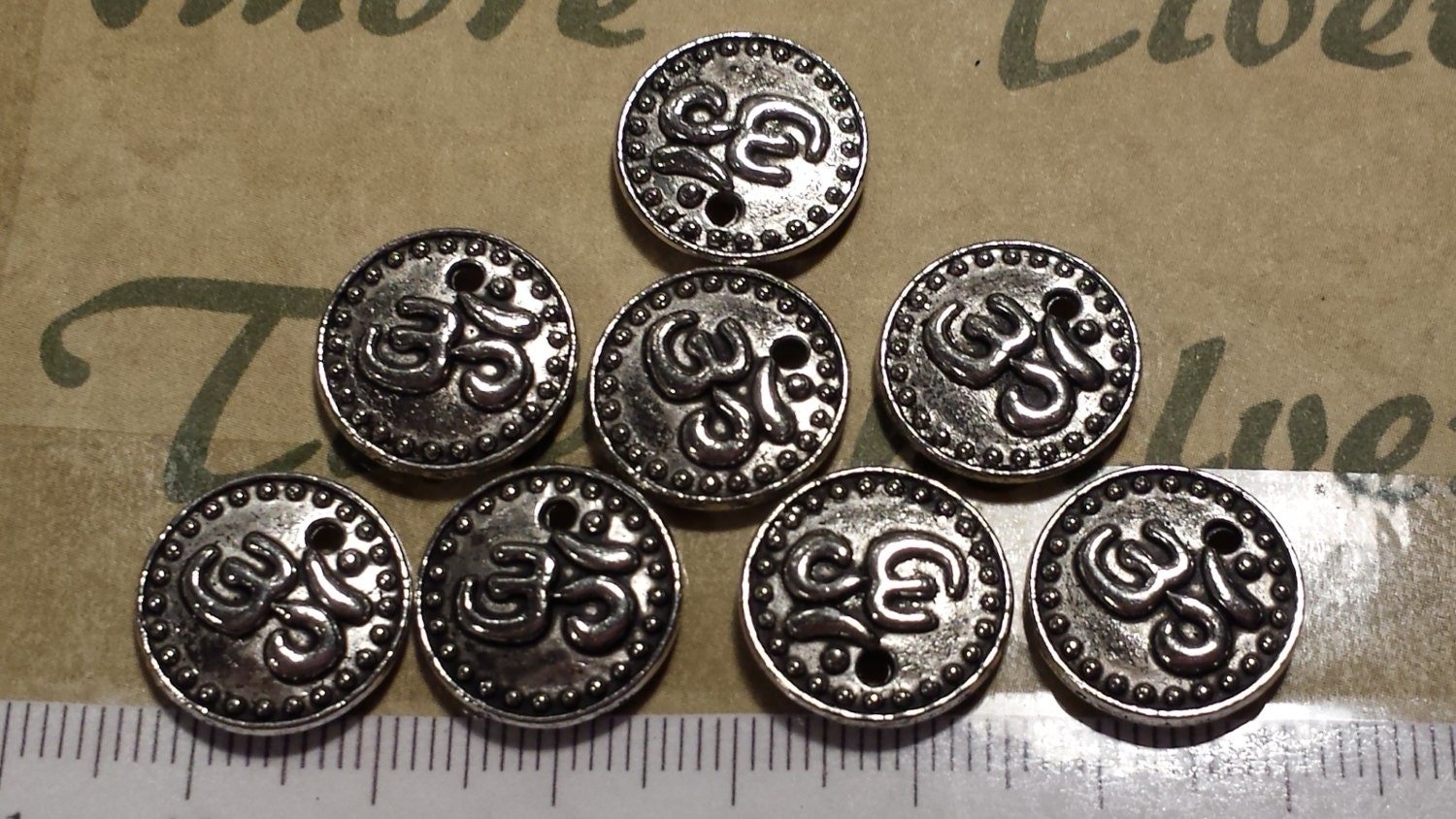 Clearance SALE 24 Pcs per Pack 16mm Ohm or Aum Scripts Coin - Etsy ...