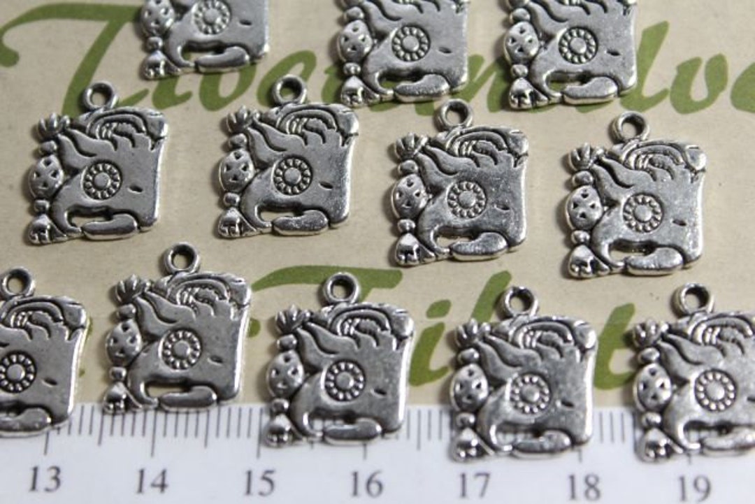 20 Pcs per Pack 14mm Mayan Glyph Charm Antique Silver Finish Lead Free ...