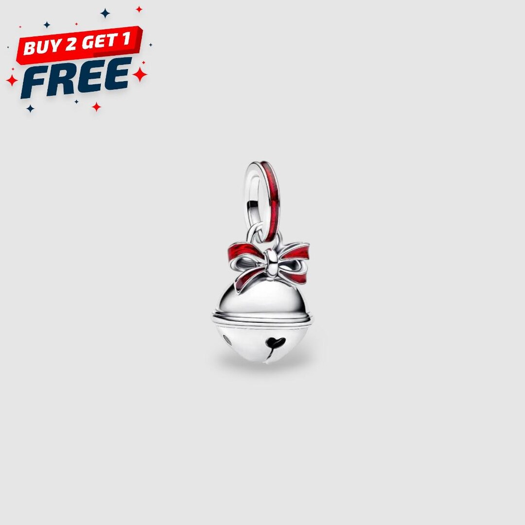 Holiday Bell Dangle Charm S925, Red Enamel, Jingle Sound Bead ...
