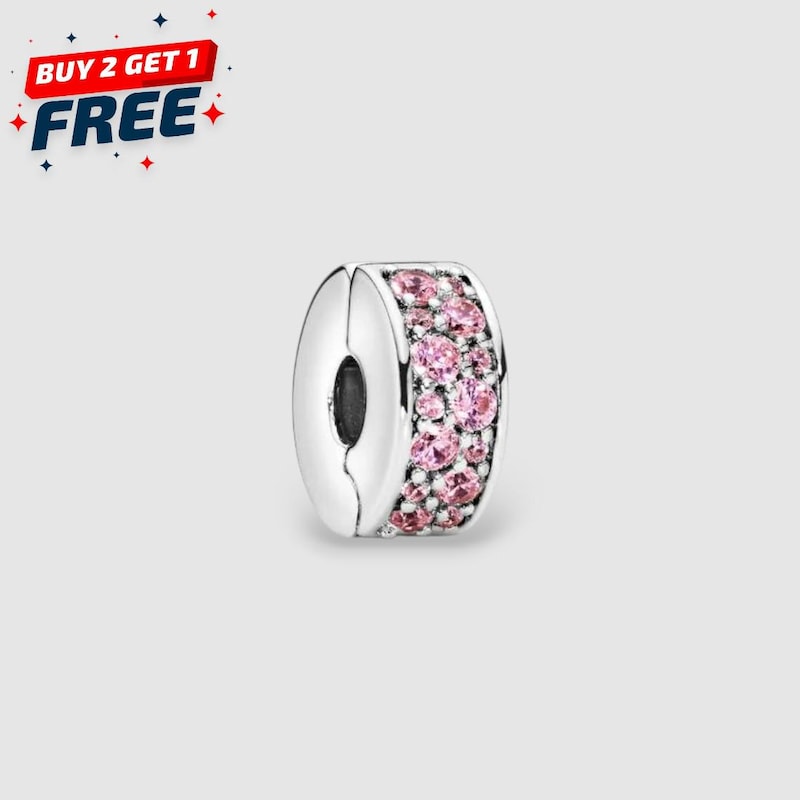 Pink Silver Spacer Charms - Etsy