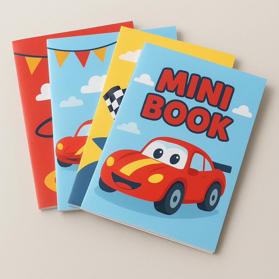 Printable Mini Books | Racing Car Theme | Kids Party Favor | Digital ...