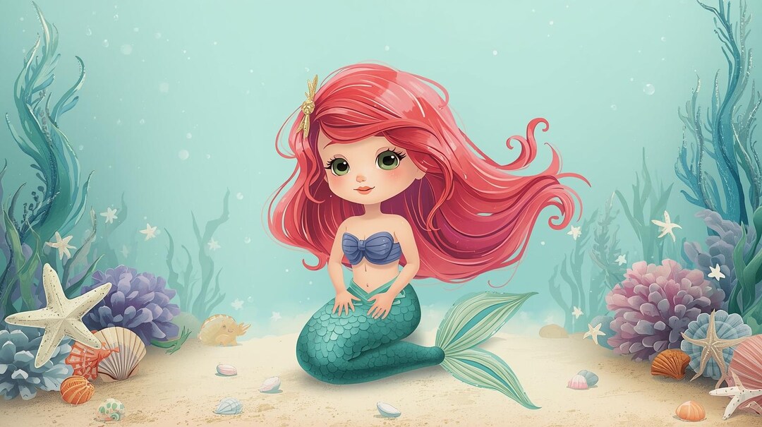 Printable Mini Book | Cute Mermaid Theme | Kids Party Favor | Digital ...
