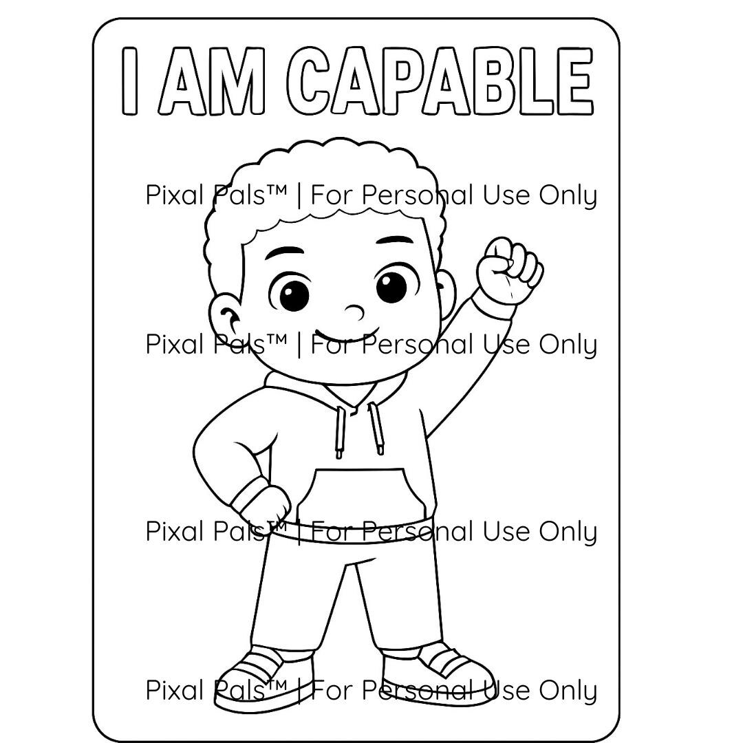 I Am Capable Coloring Page - Etsy