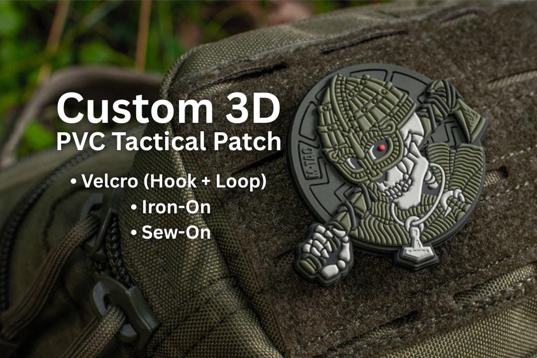 Custom 3D PVC Tactical Patch | Military Morale Badge | Velcro, Iron-on ...
