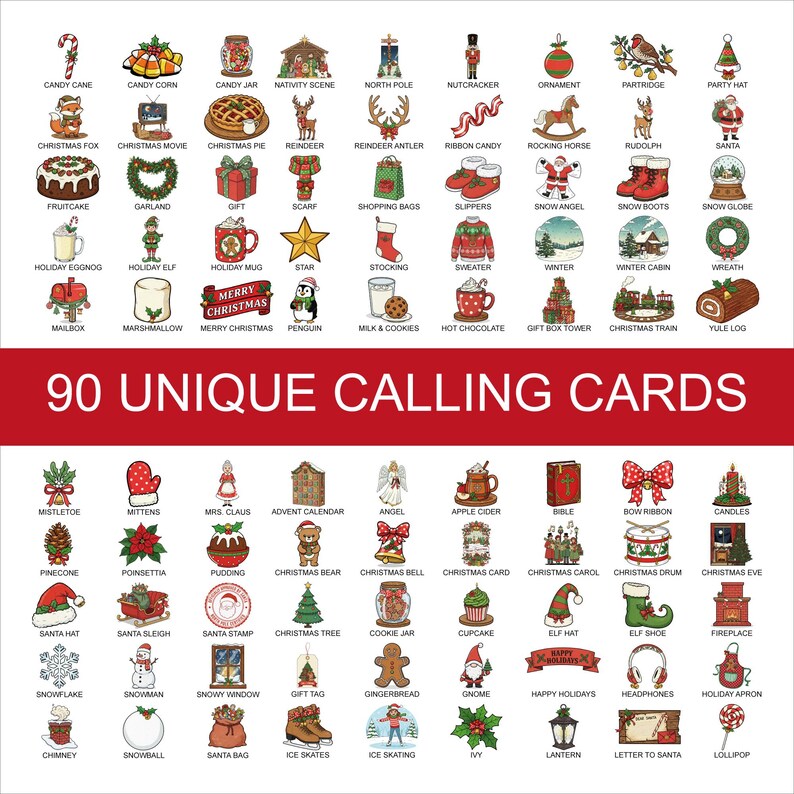 100 Christmas Bingo Cards, Holiday Christmas Classroom Activity ...
