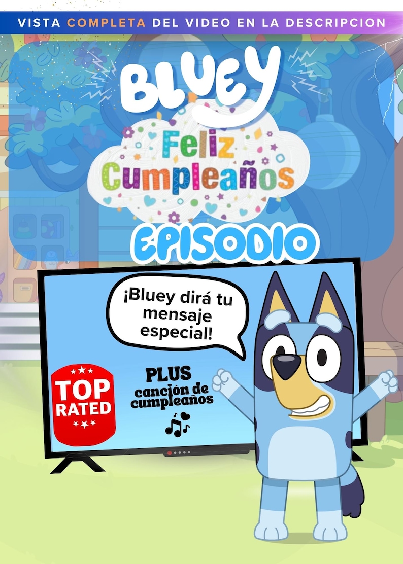 Bluey Personalized Happy Birthday Video in Spanish | Bluey Happy ...