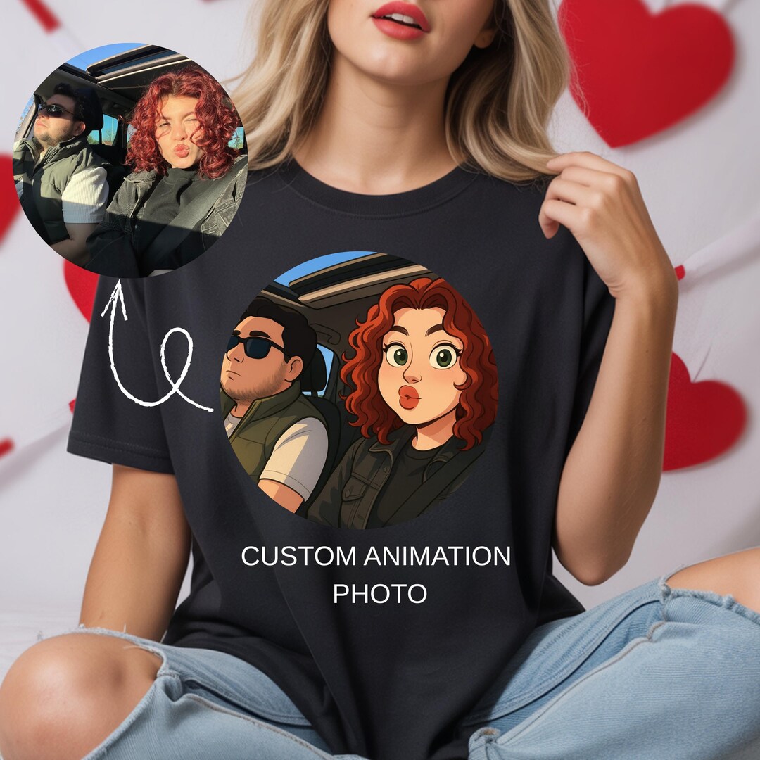 Comfort Colors Custom Animation Photo Shirt, Custom Picture Tshirt ...