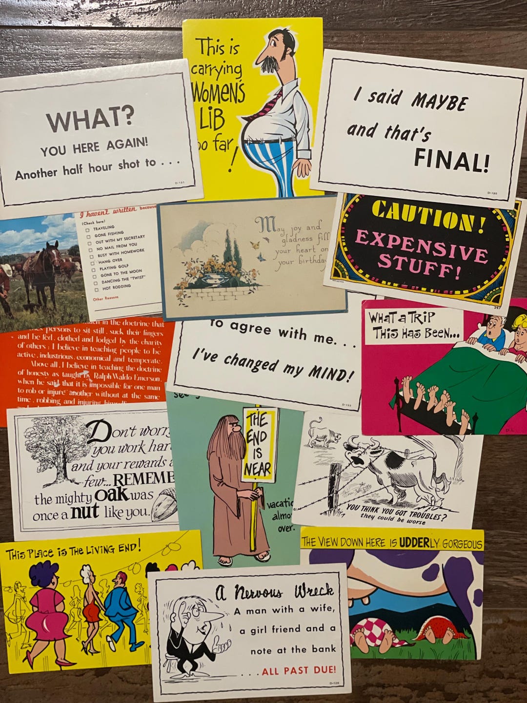 Clever Greetings Postcards (15) | Vintage Mid-1900s | Junk Journal ...
