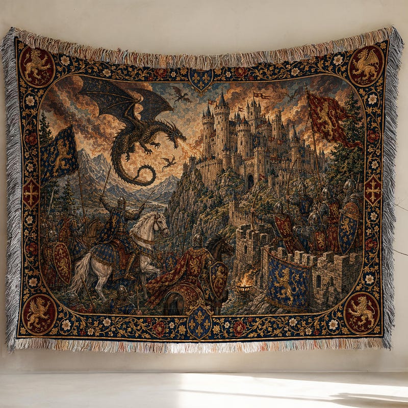 Medieval Dragon Tapestries - Etsy