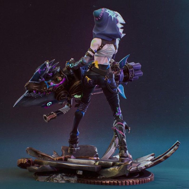 Jinx Arcane Lol• 1/4 Scale Hand-painted Resin Model - Etsy