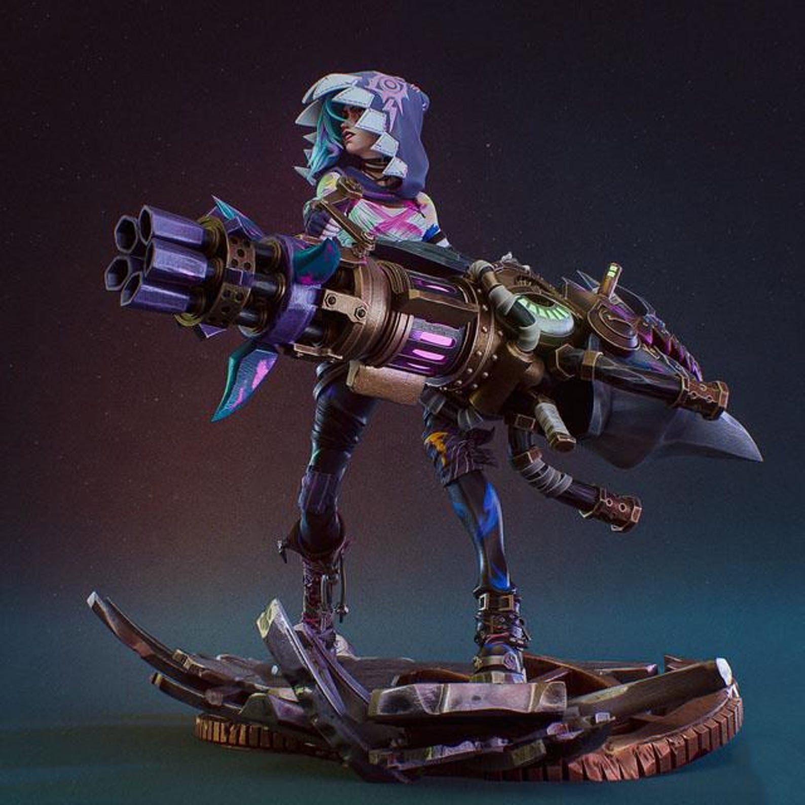 Jinx Arcane Lol• 1/4 Scale Hand-painted Resin Model - Etsy